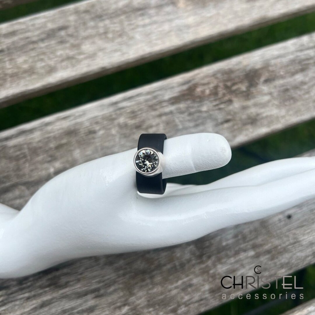 Swarovski CRYSTAL SILICONE RING Extraordinary Gift for Women Crystal ...