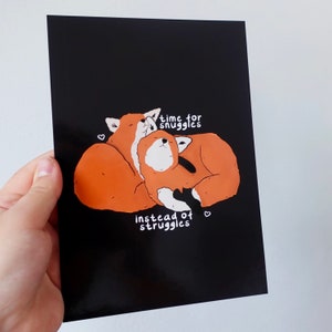 Cute Fox Couple Art Print - Etsy
