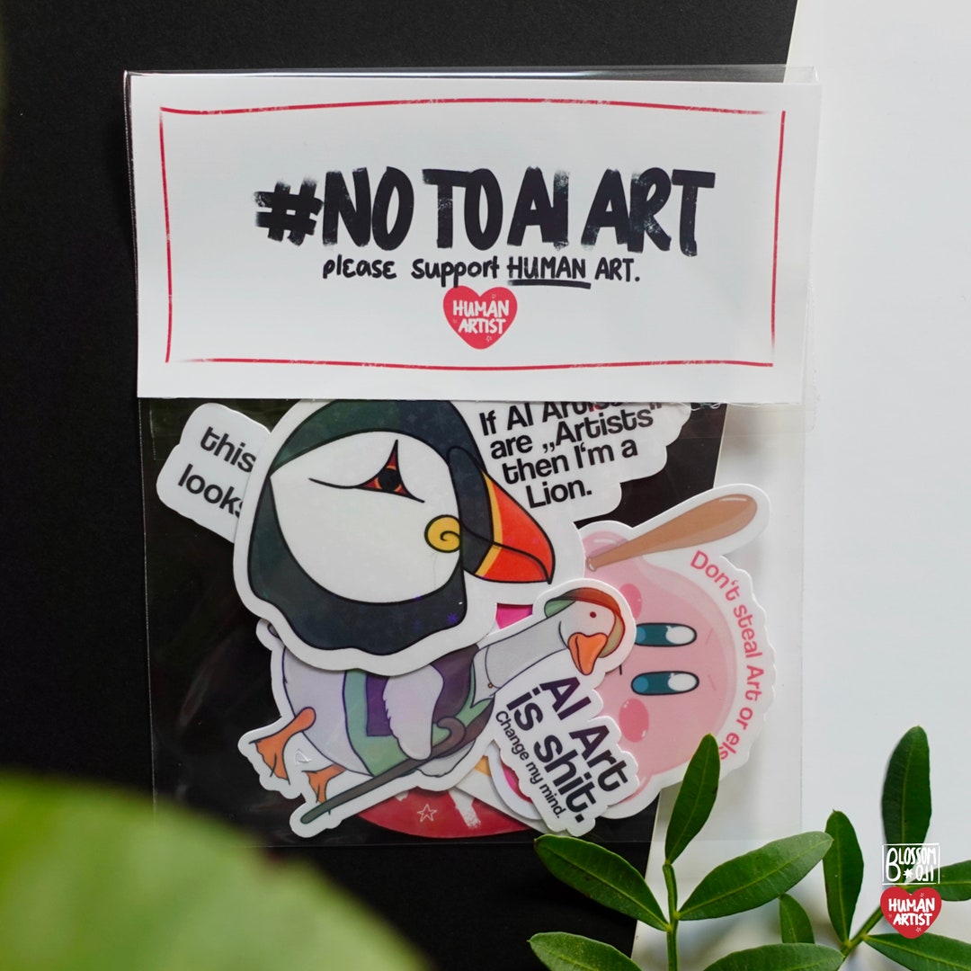 No-to-ai-art Sticker Pack supporthumanart - Etsy