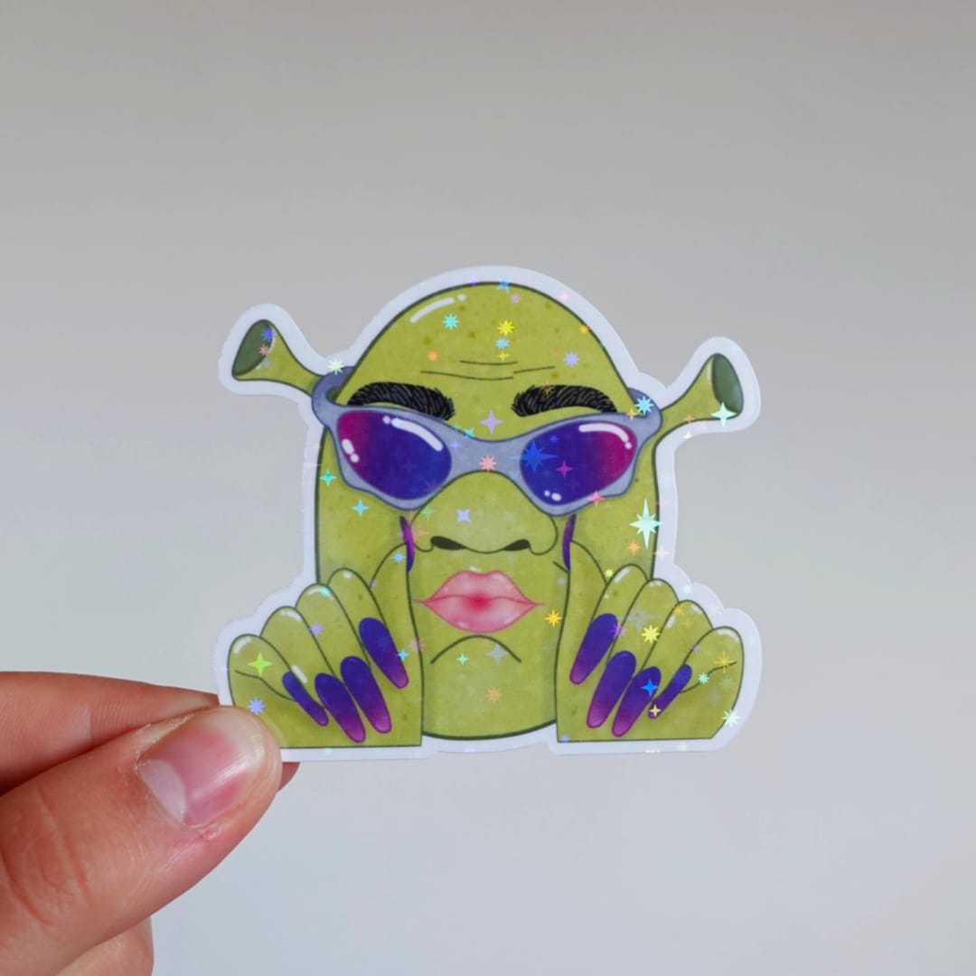 Shrek Slay Holographic Stickers - Etsy