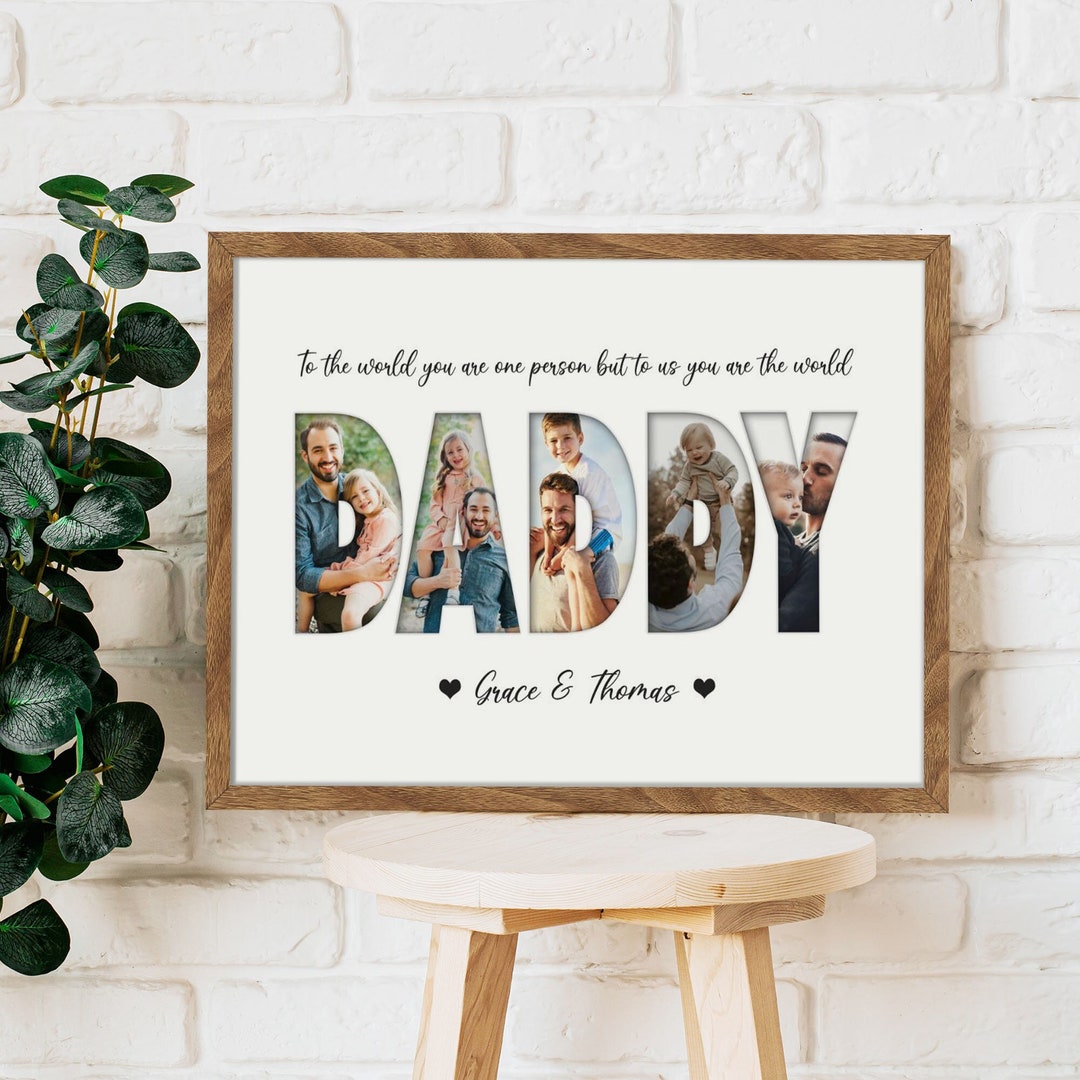 Personalized Daddy Photo Print Custom Gift for Dad From Kids Fathers ...