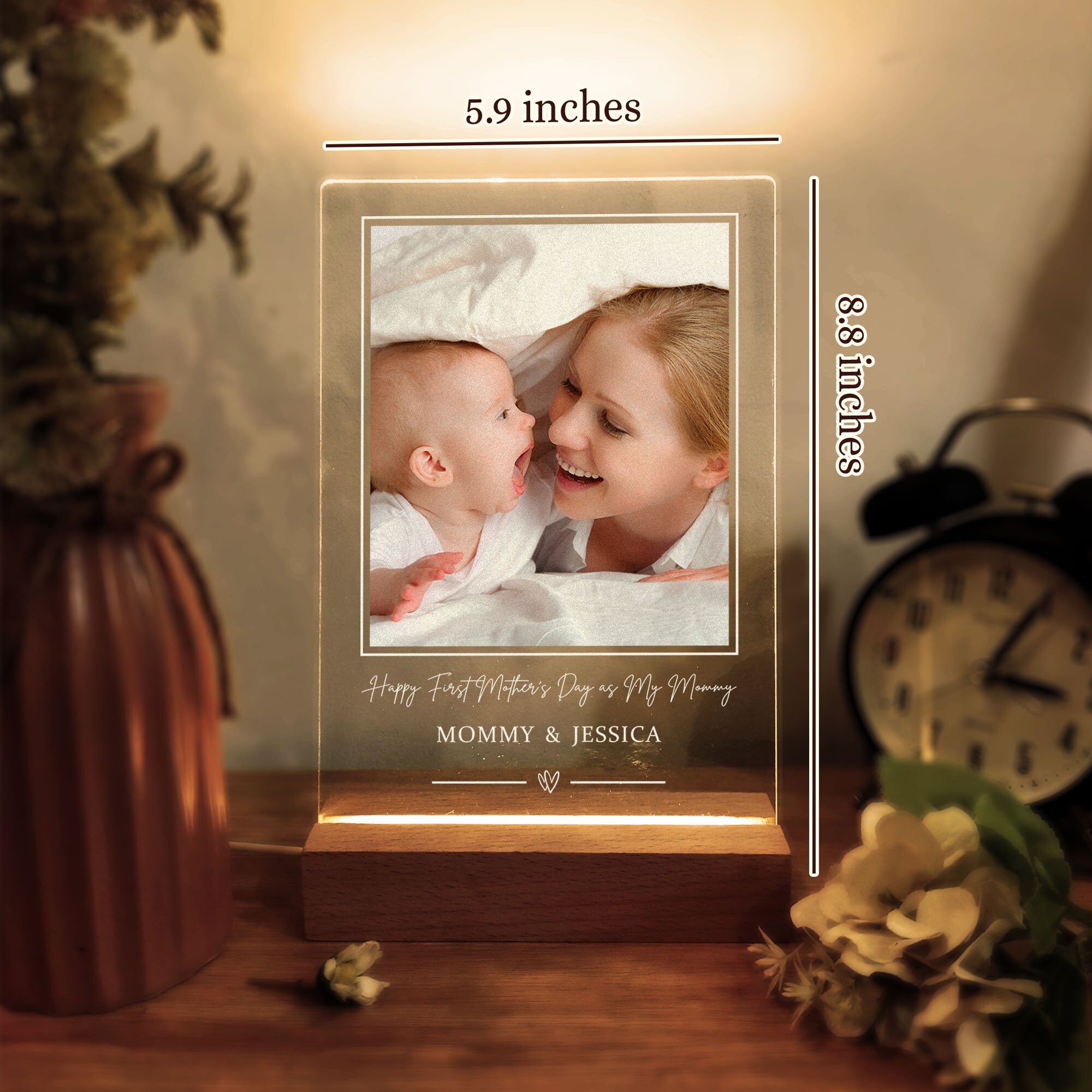 Personalized Photo Night Light for New Mom, Mothers Day Photo Gift ...