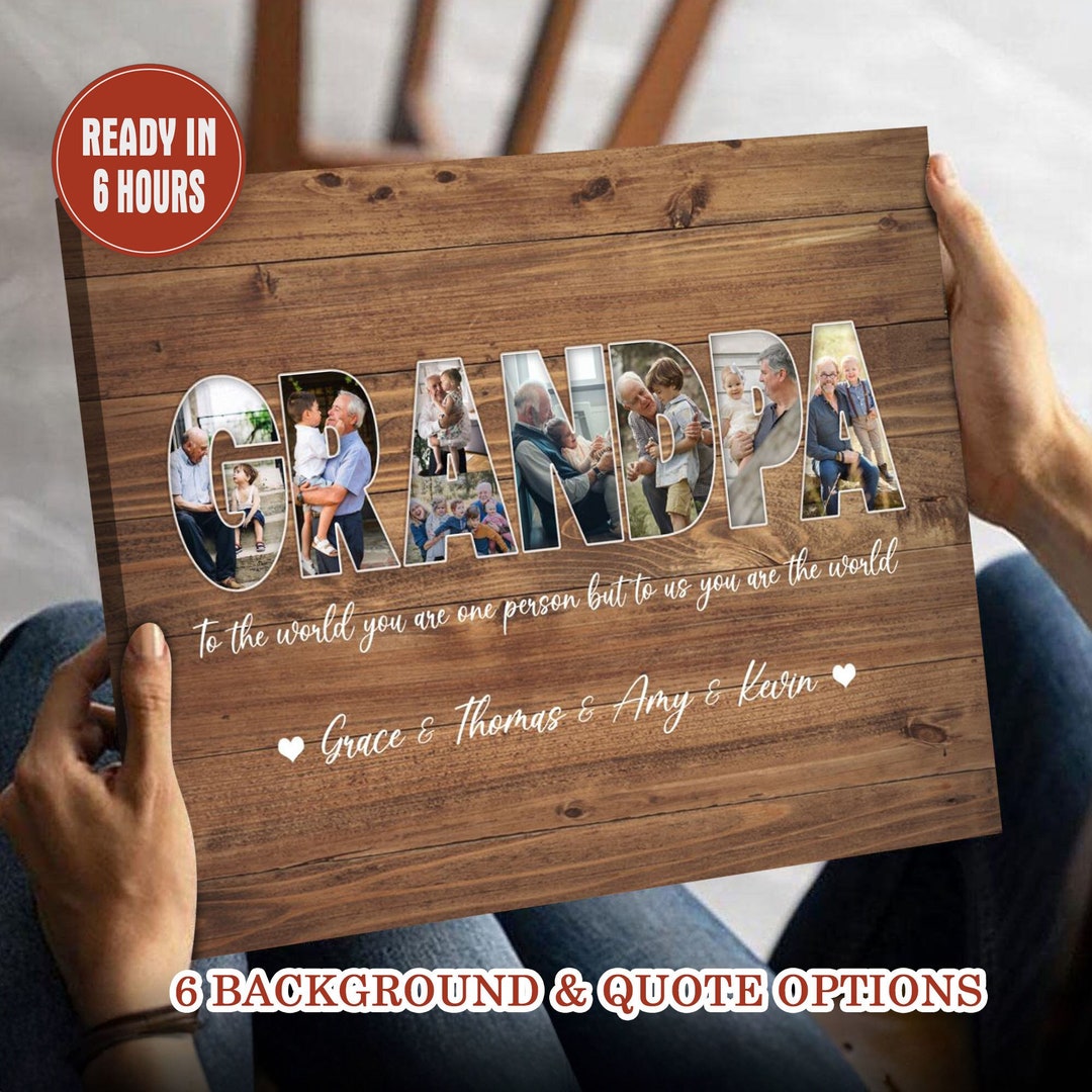 Grandpa Photo Collage Gift for Fathers Day Photo Gift for Grandpa ...