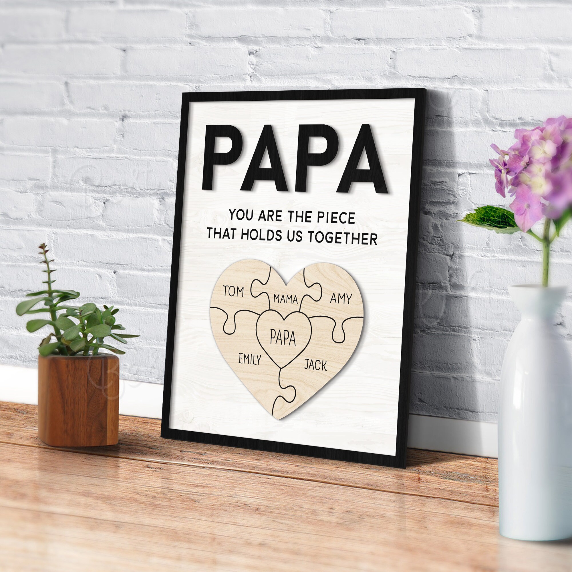 Dad Puzzle Sign SVG Laser File for Father's Day Dad You Are the Piece ...