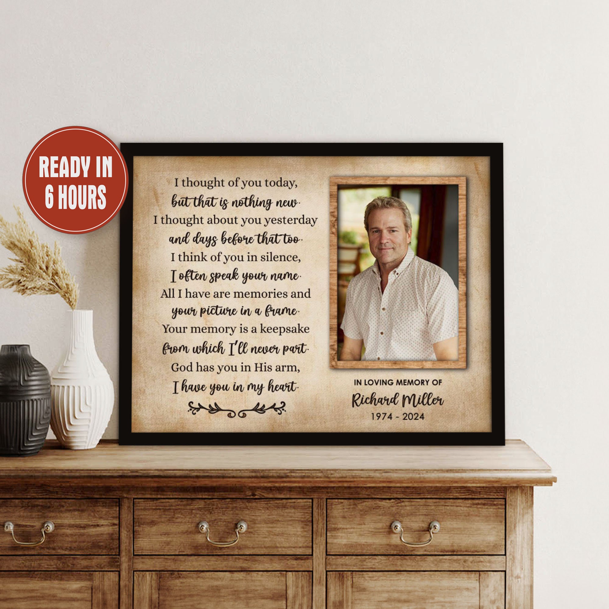 Personalized Memorial Gift for Grandpa Dad Memorial Canvas in Loving ...
