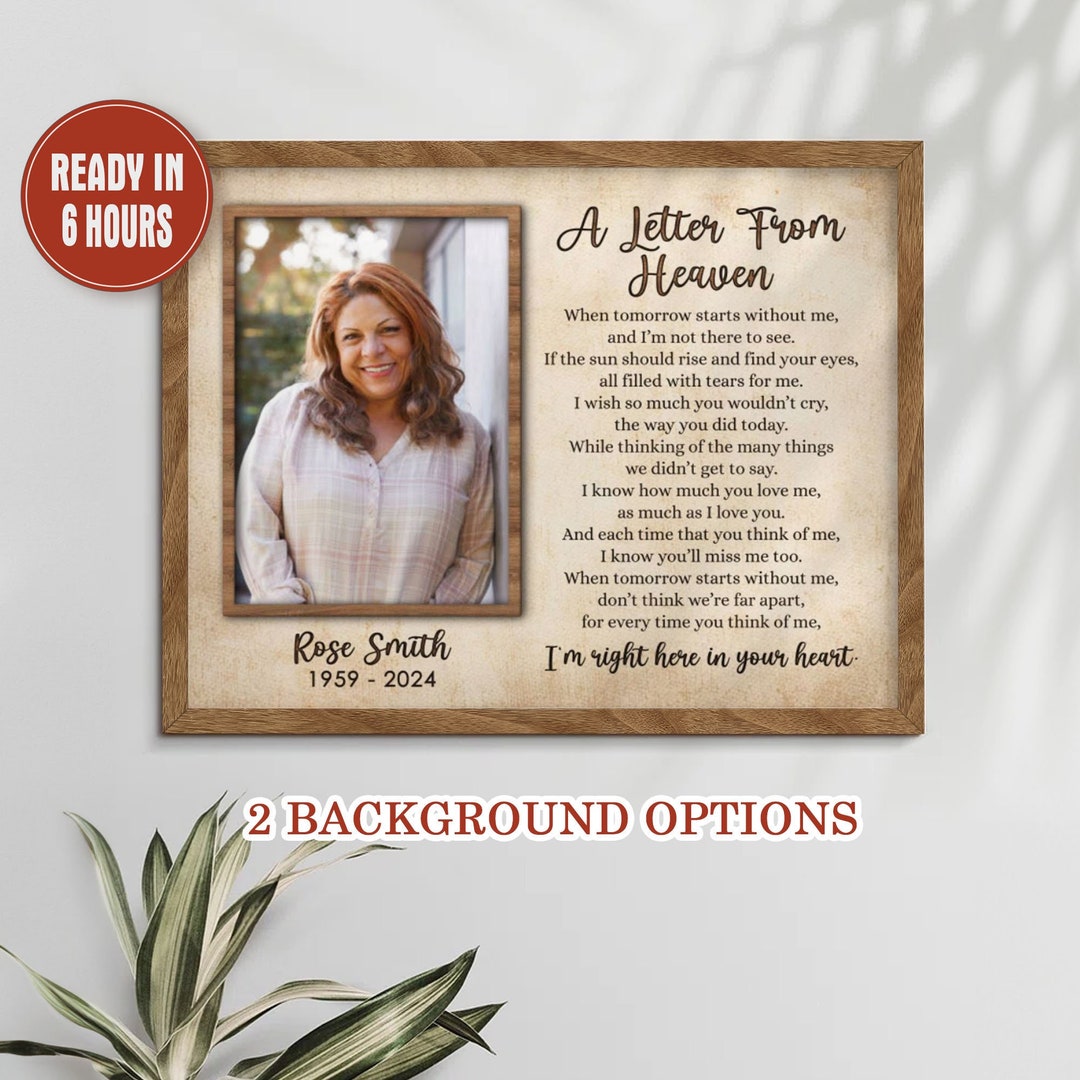 Personalized Memorial Photo Canvas, Memorial Gift for Loss of Mom ...