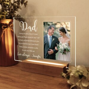 Personalized Father of the Bride Photo Night Light Gift for Dad Gift ...