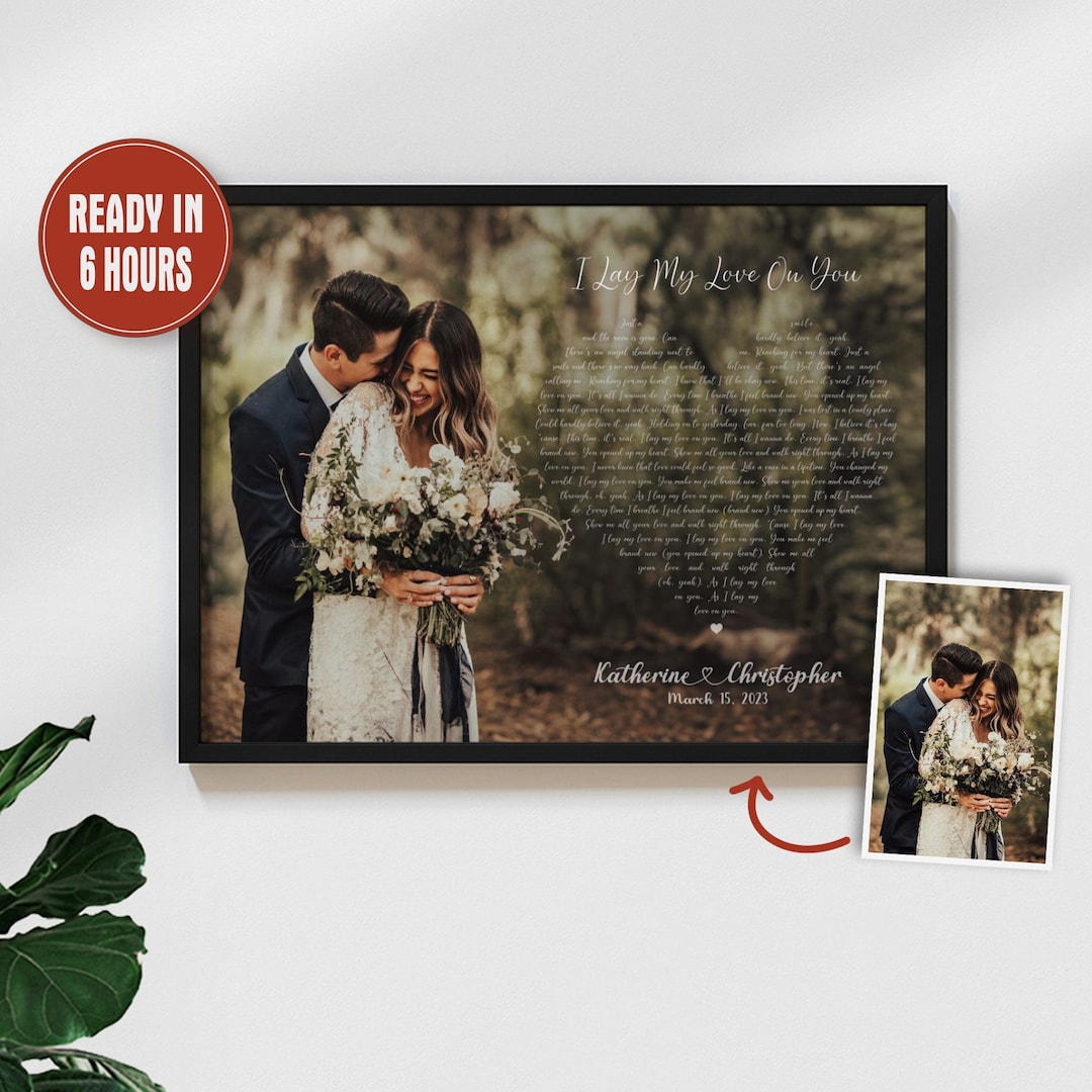 Wedding Song Lyrics With Photo Personalized First Dance Favorite Song ...