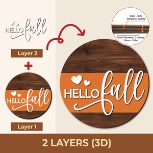 Hello Fall Welcome Door Sign, Fall Round Door Sign Decor, Hello Fall ...