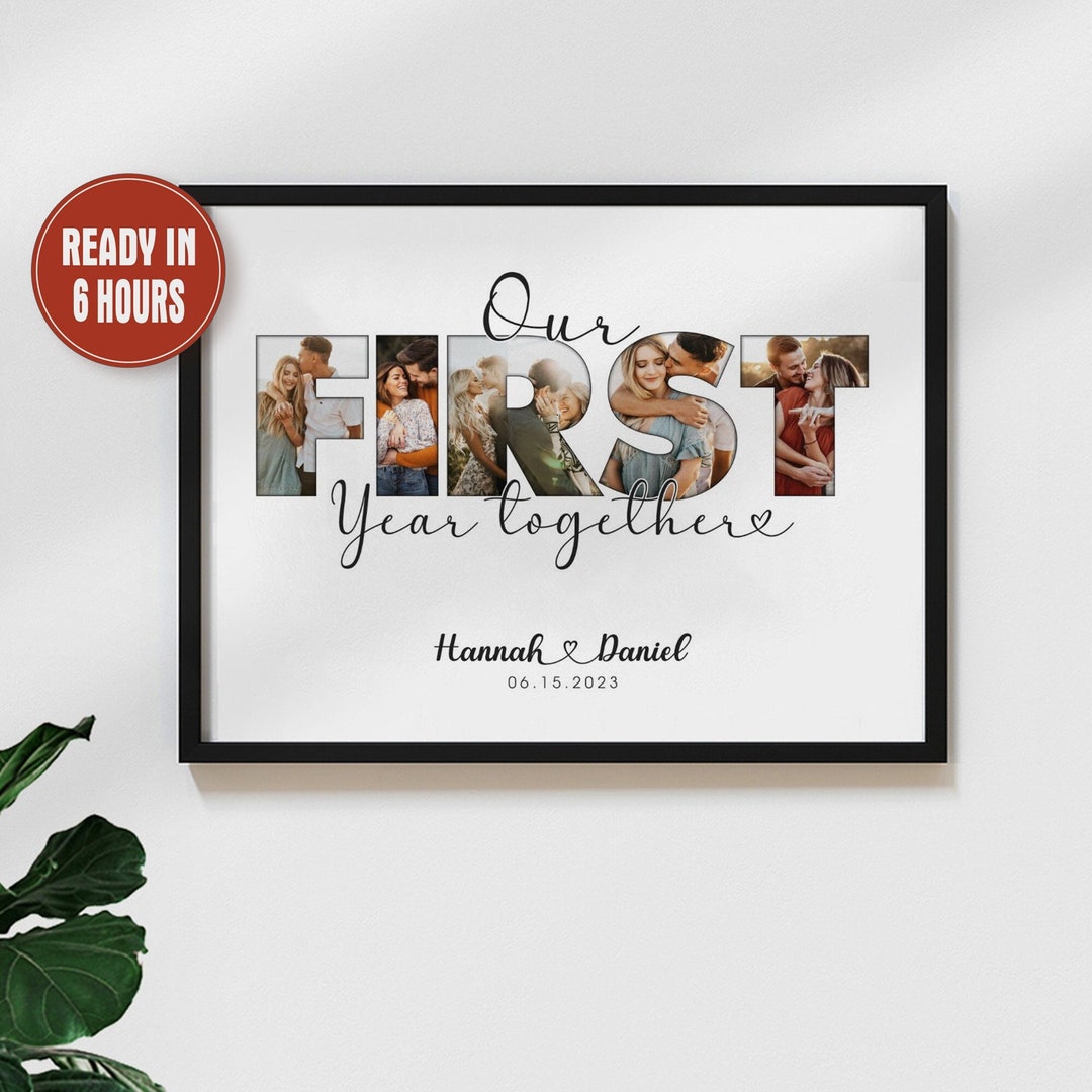 Personalized Our First Year Photo Collage 1st Anniversary Gift One Year ...