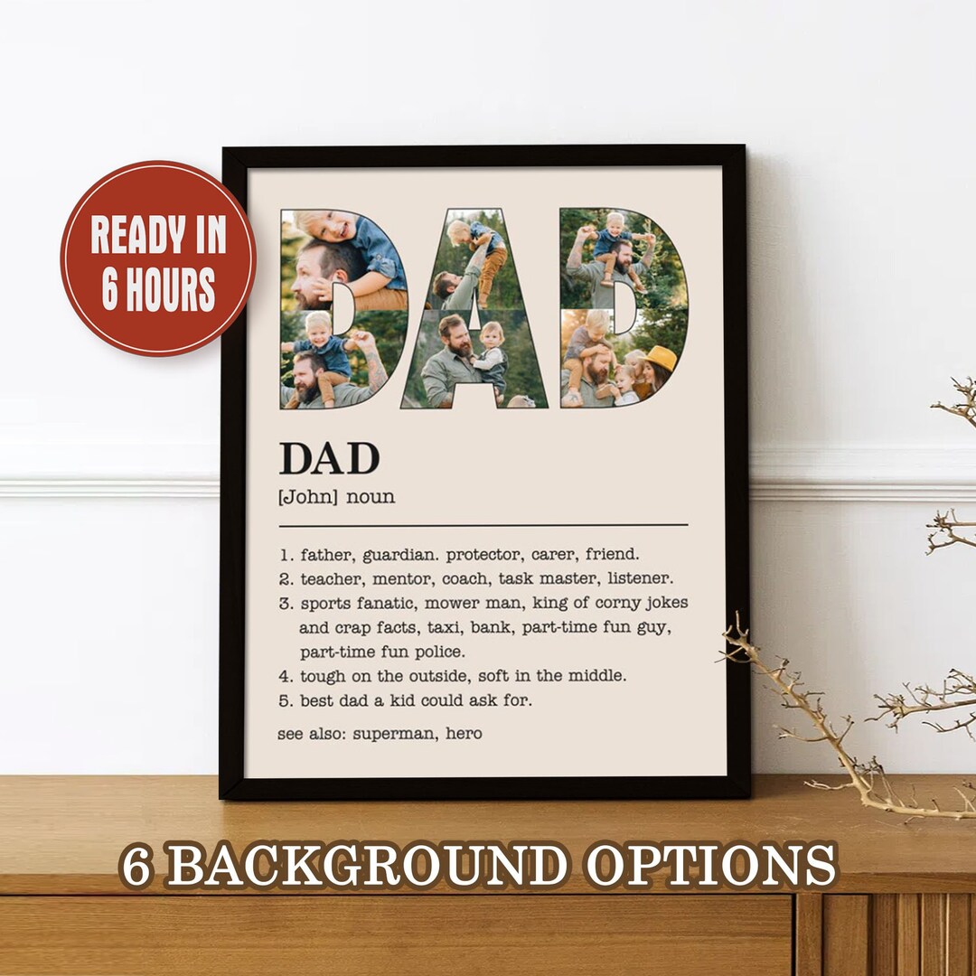 Personalized Dad Definition Photo Collage Wall Art Print, Dad ...
