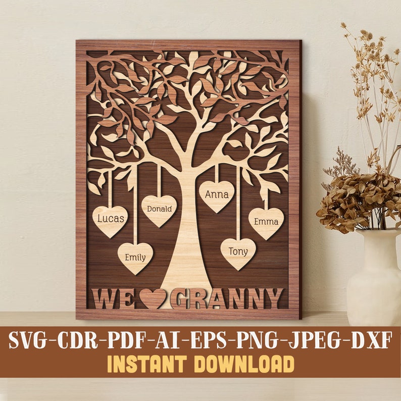 Mother Day SVG Bundle Laser File Family Tree SVG Laser Cut File for ...