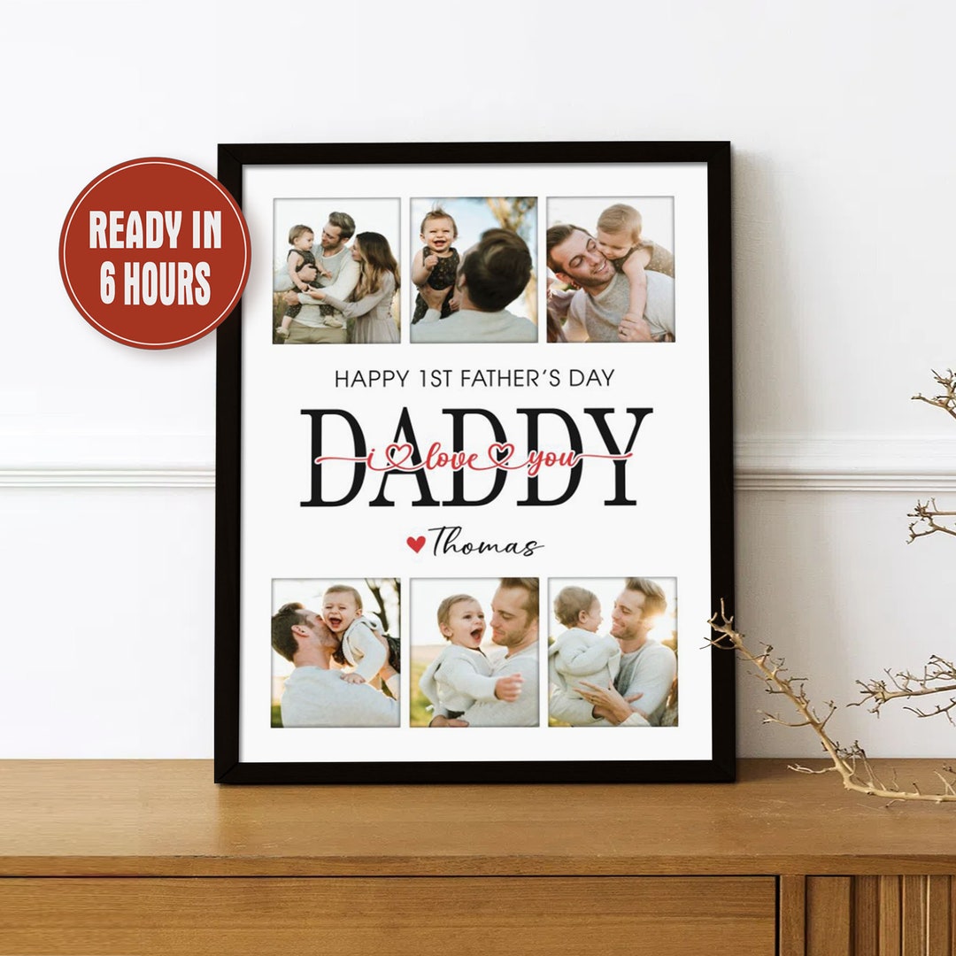 Personalized First Father's Day Canvas Wall Art, First Father's Day ...