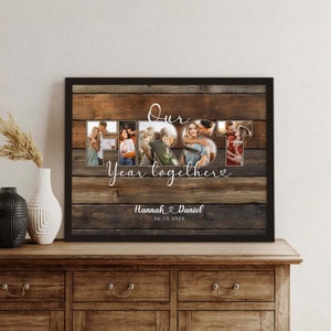 Personalized Our First Year Photo Collage 1st Anniversary Gift One Year ...