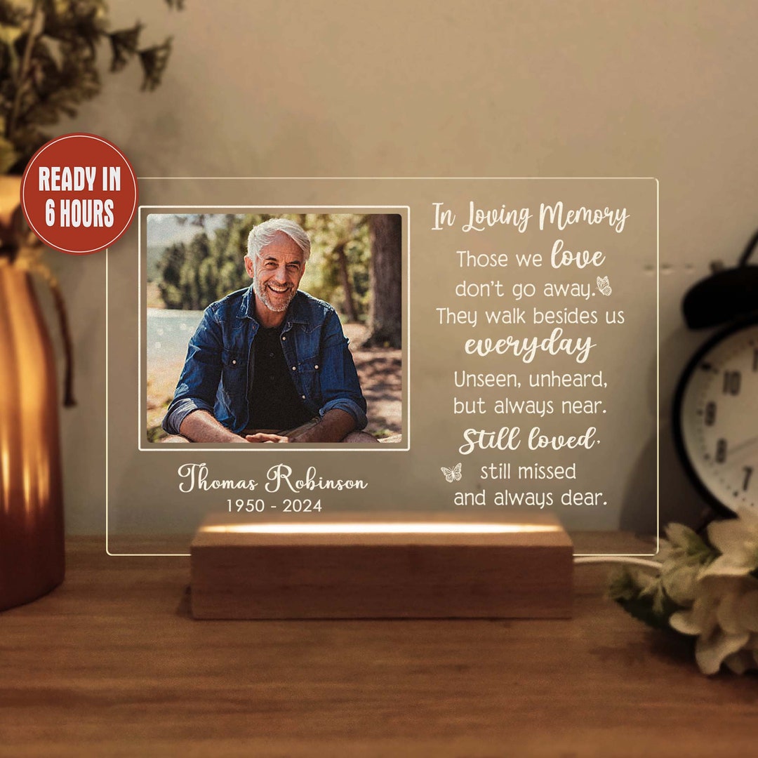 Persoanlized Photo Memorial Night Light for Loss of Loved One, Memorial ...
