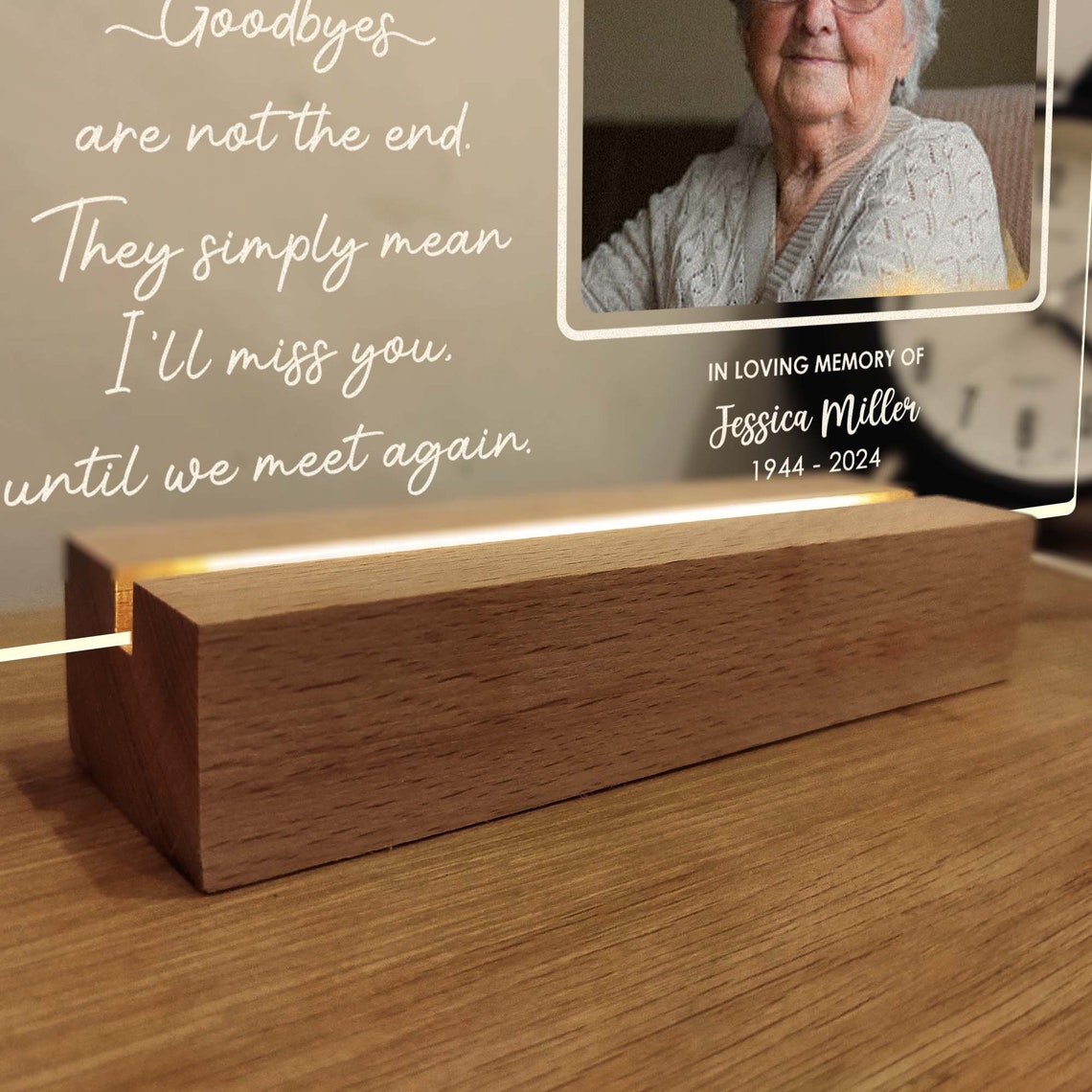 Personalized Memorial Photo Night Light for Loved One in Loving Memory ...