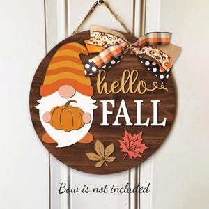 Hello Fall Gnome Door Sign, Hello Fall Door Sign, Hello Fall Sign ...