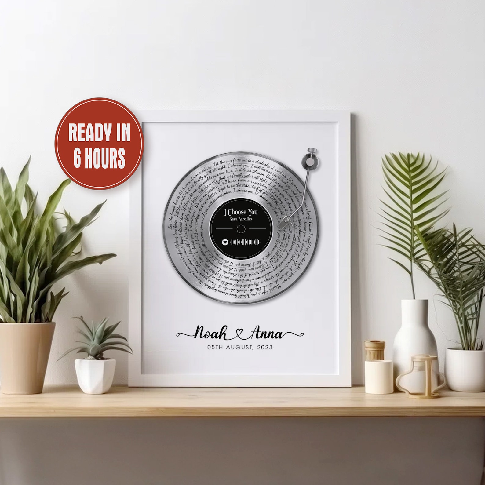 Custom Song Lyrics Vinyl Record Art Prints Personalized Wedding Song ...