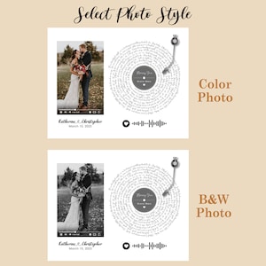 Wedding Song Lyrics With Photo Personalized Vinyl Record Song With ...