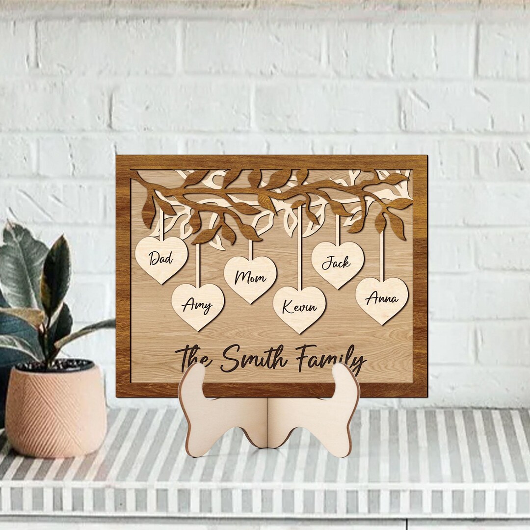 Family Tree Wooden Sign, Personalized Family Names Sign, Tree of Life ...