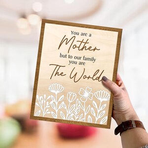Mom Frame Sign Stand SVG Laser Cut File, Floral Mothers Day Decor Svg ...