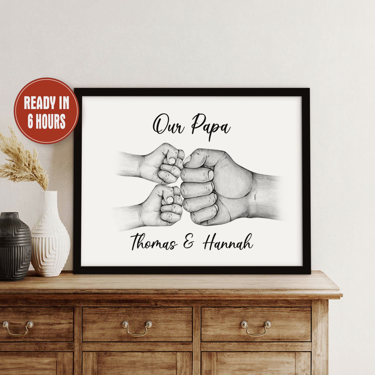 Personalized Fist Bump Daddy's Team Gift for Dad First Fathers Day Gift ...