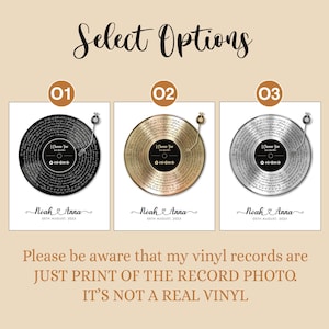 Custom Song Lyrics Vinyl Record Art Prints Personalized Wedding Song ...