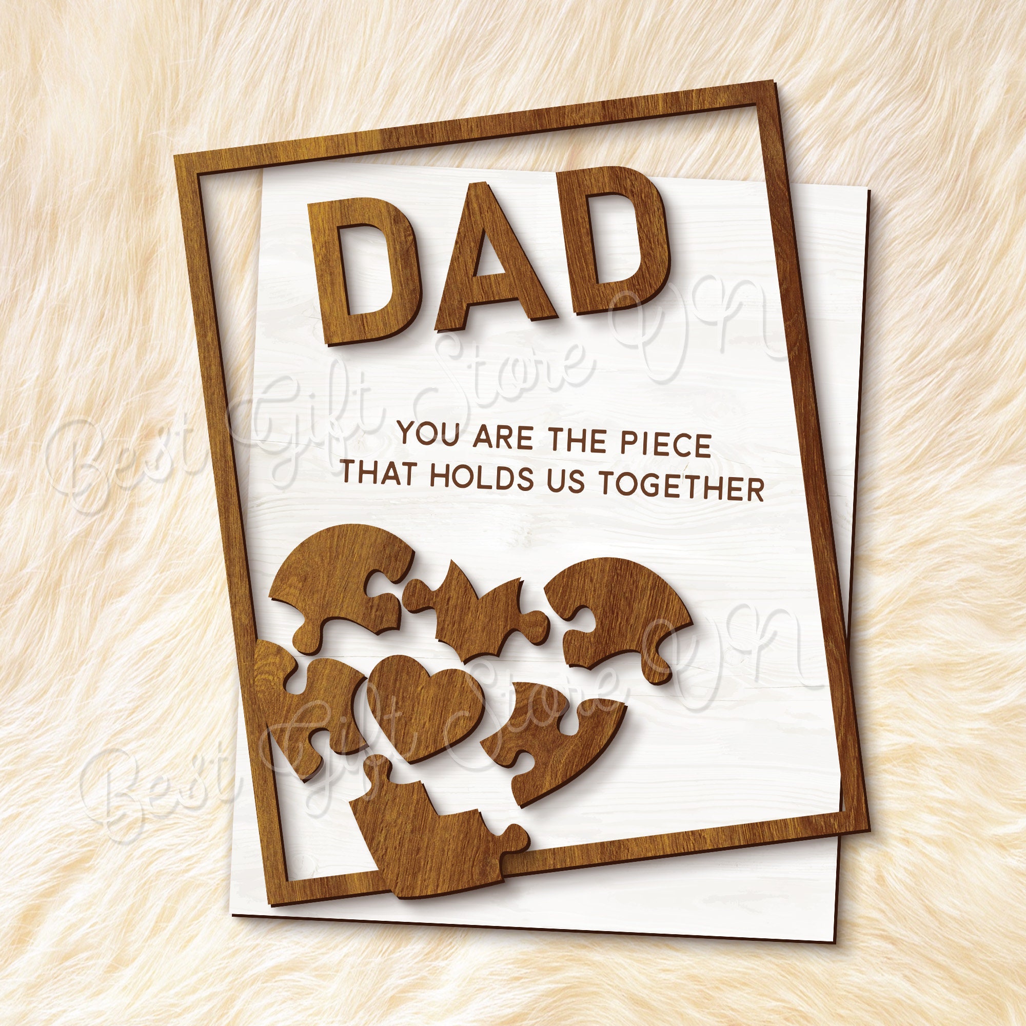 Dad Puzzle Sign SVG Laser File for Father's Day Dad You Are the Piece ...