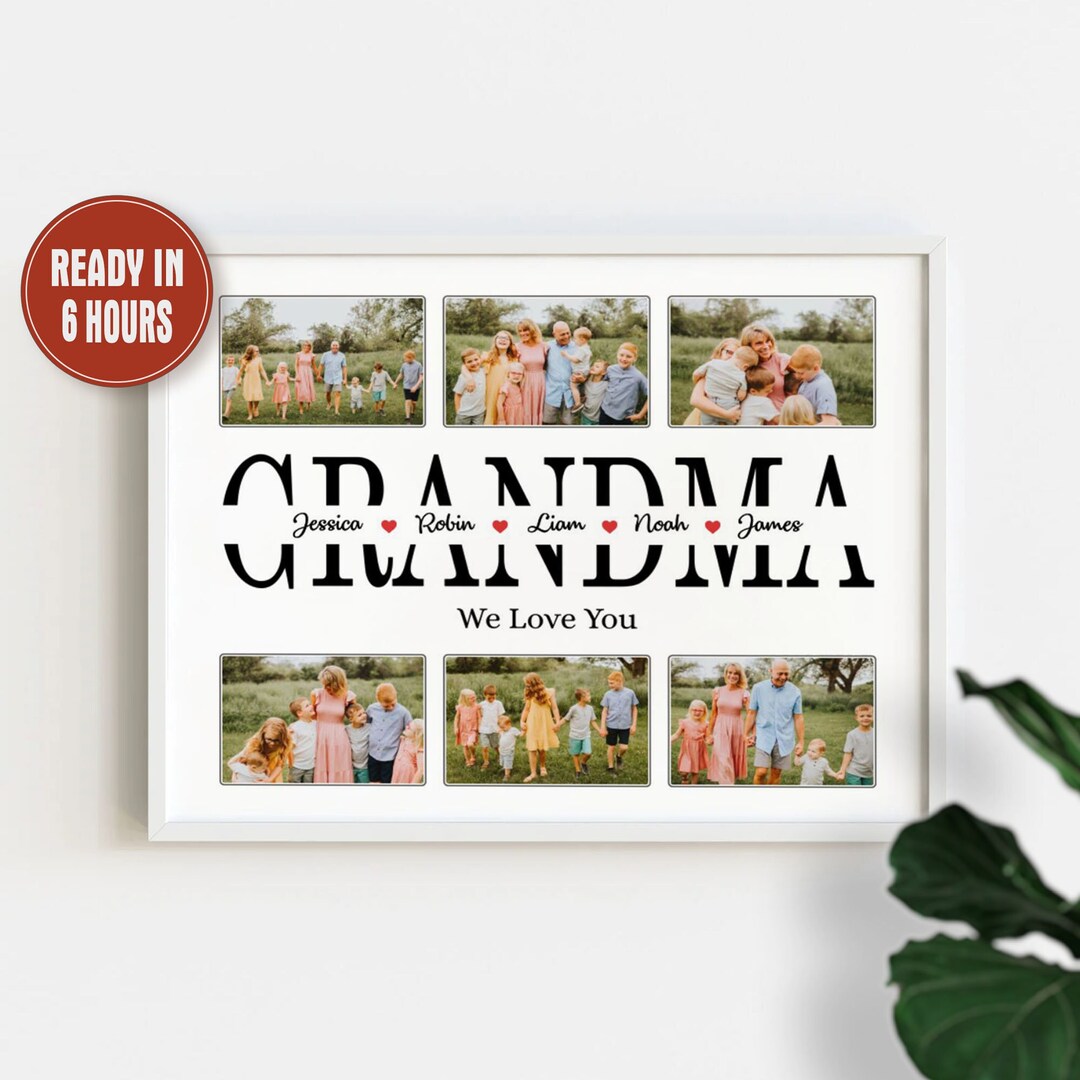 Personalized Grandma Photo Collage Canvas, Mother's Day Gift - Etsy