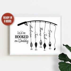 Personalized Father's Day We're Hooked on Daddy Canvas Gift for Father ...
