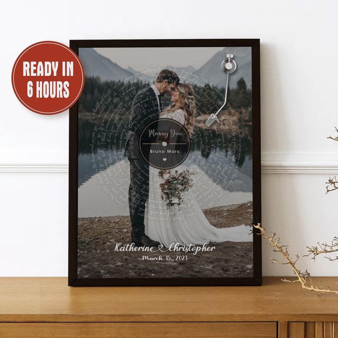 Custom Wedding Song Lyrics With Photo Personalized Vinyl Record Song ...