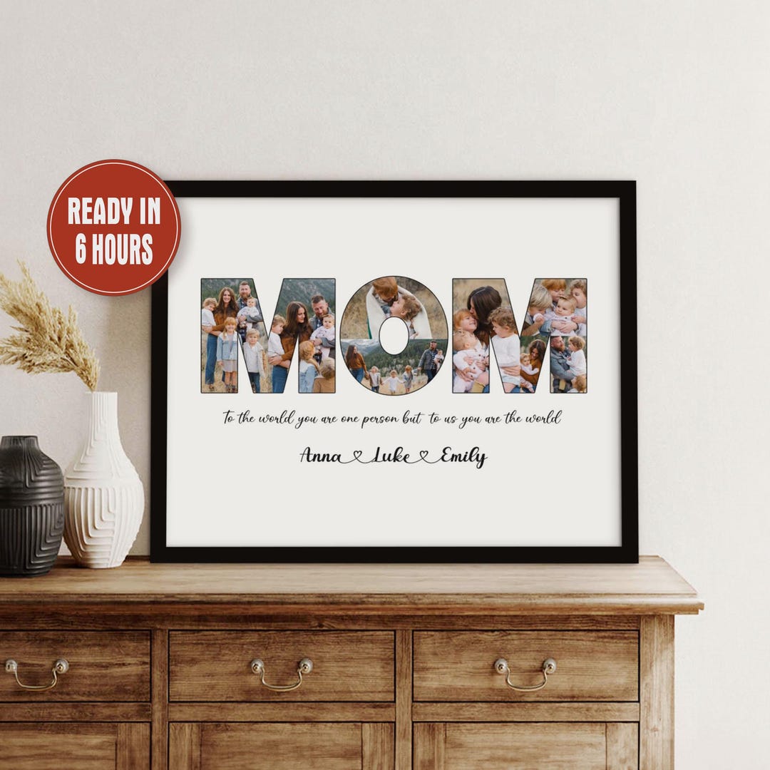 Personalized Mom Photo Collage Frame Mothers Day Gift for Wife From ...
