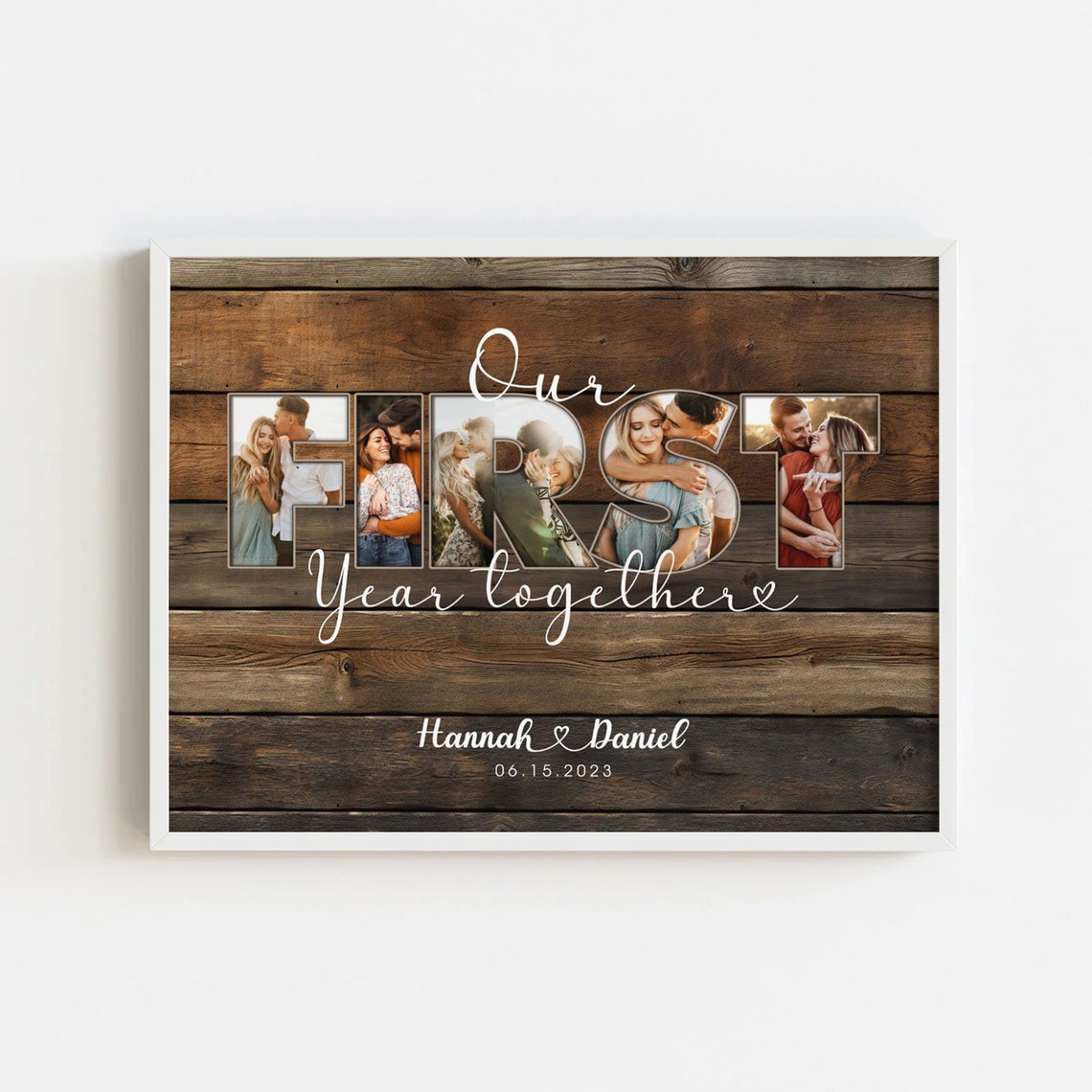 Personalized Our First Year Photo Collage 1st Anniversary Gift One Year ...