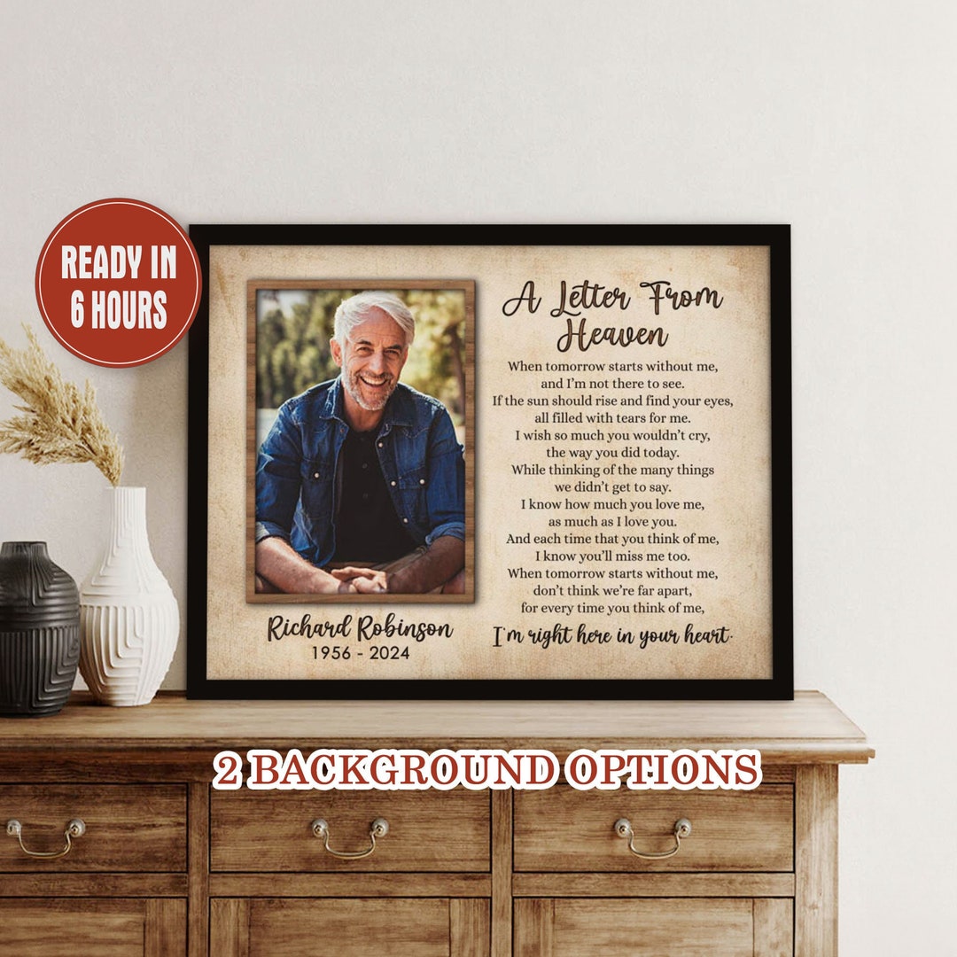 Personalized Memorial Photo Canvas for Dad Memorial Gift for Loss of ...