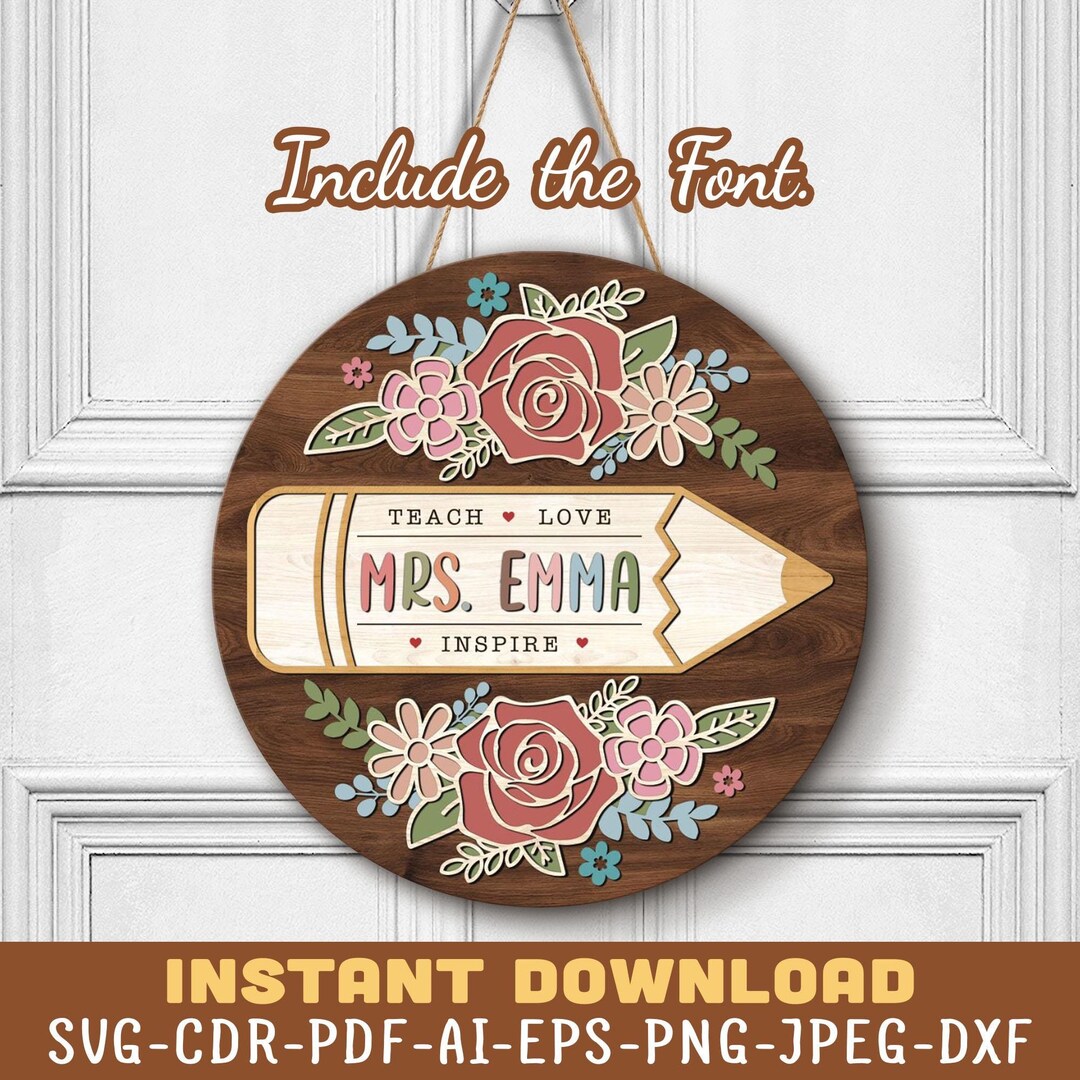 Teacher Name Sign Svg, Teacher Door Sign Svg, Teacher Svg Signs ...