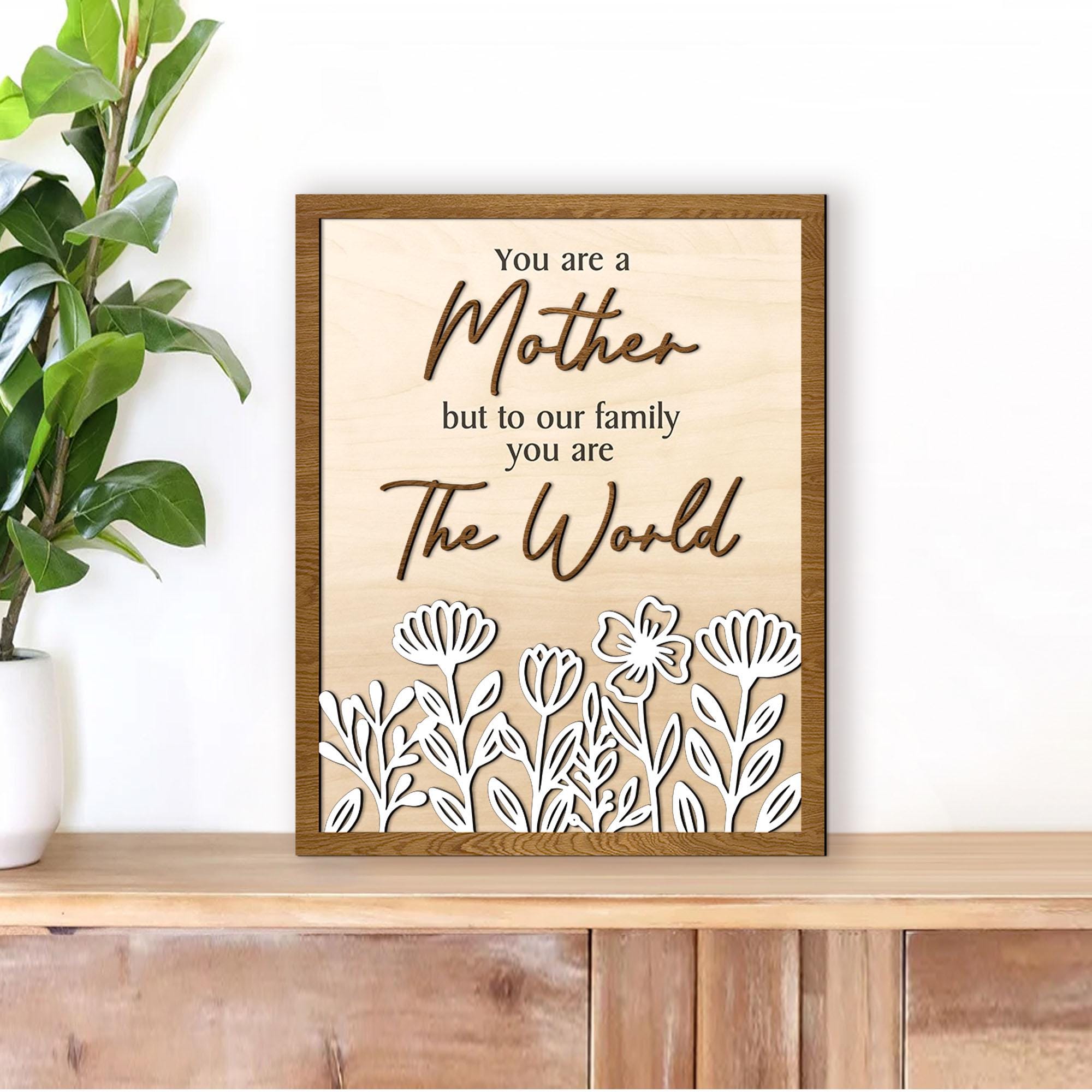 Mom Frame Sign Stand SVG Laser Cut File, Floral Mothers Day Decor Svg ...