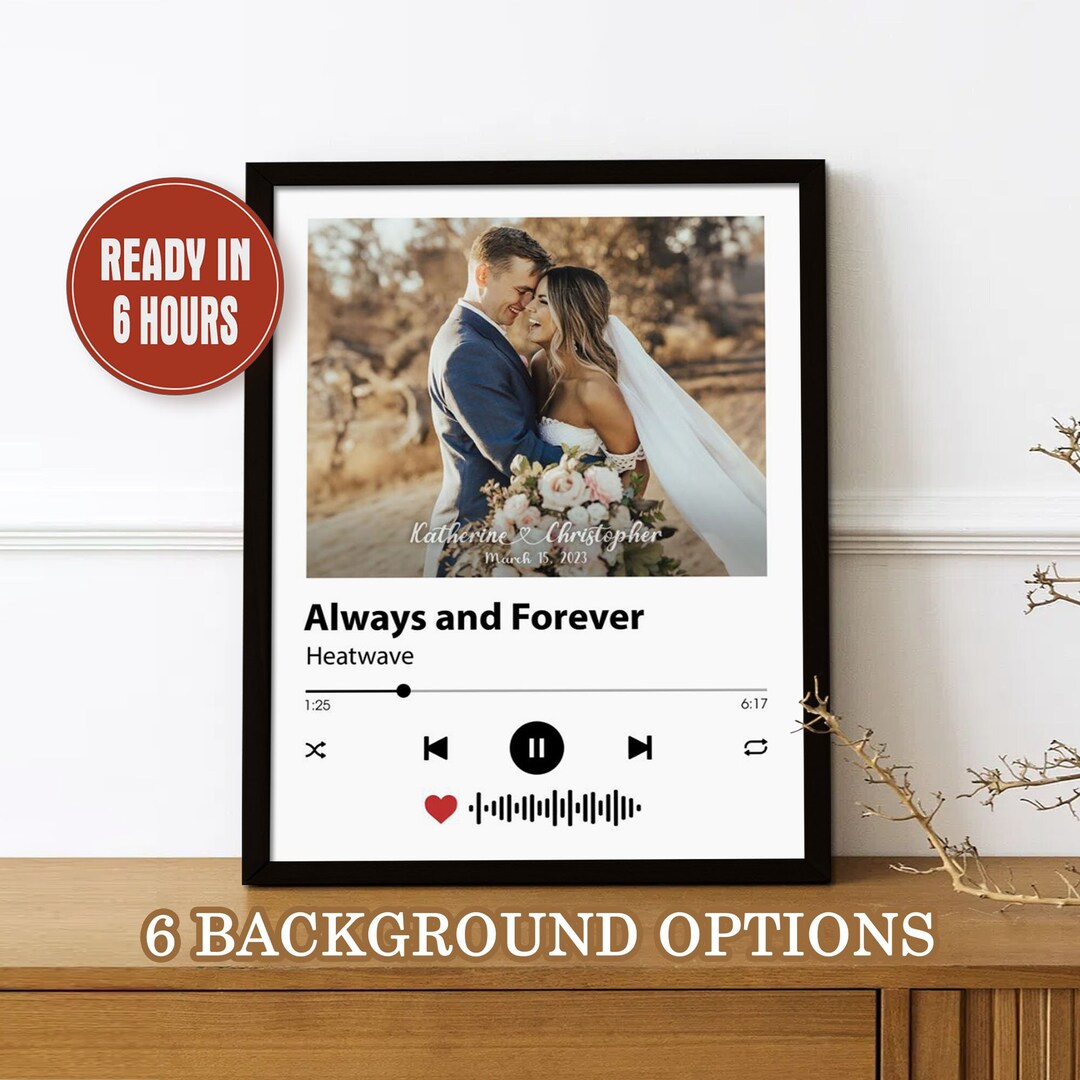 Personalized Couple Photo Music Gift, Couple Music Song Canvas, Couple ...