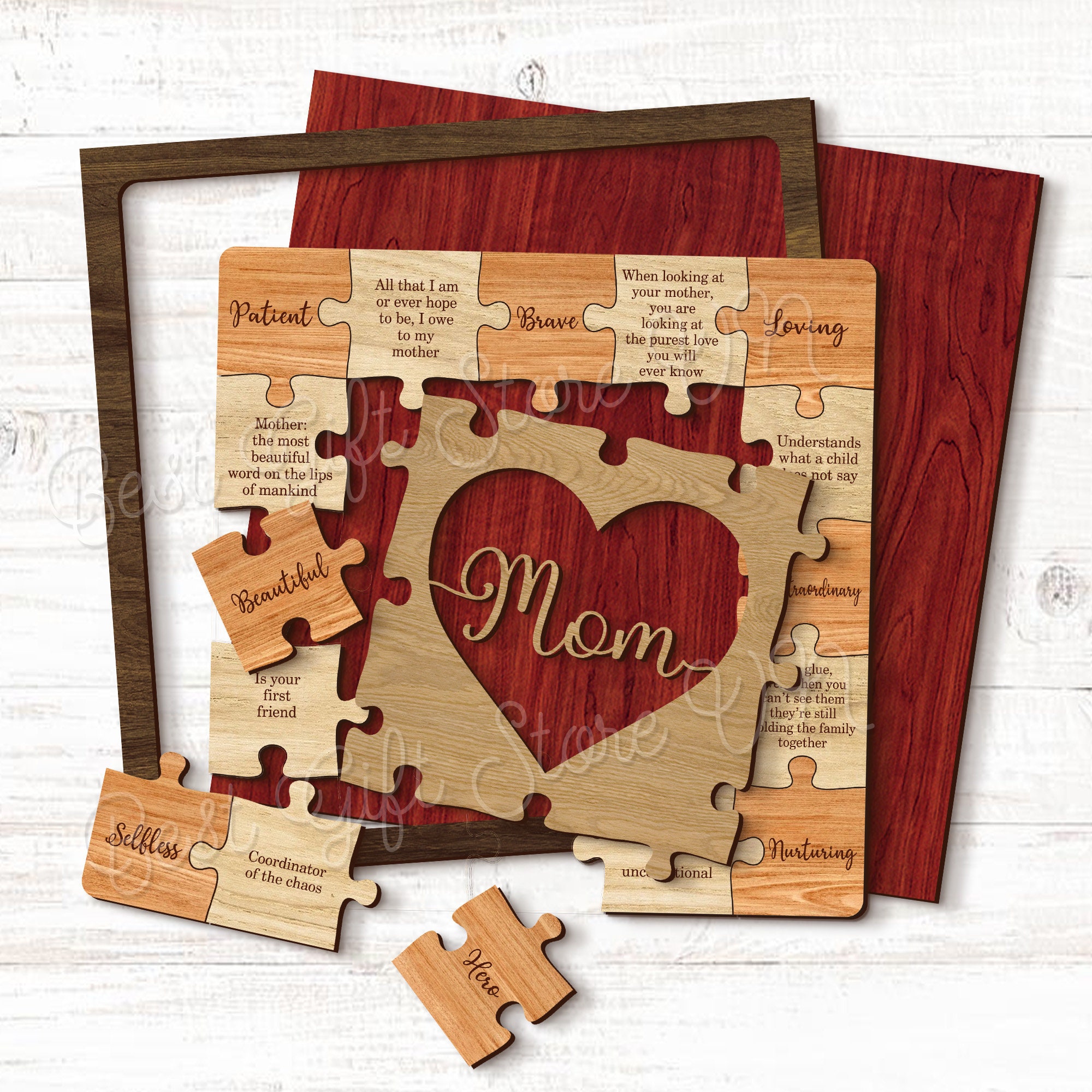 Mom Puzzle SVG Laser File for Mothers Day Puzzle Sign - Etsy Australia