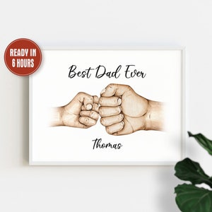 Personalized Fist Bump Daddy's Team Gift for Dad First Fathers Day Gift ...