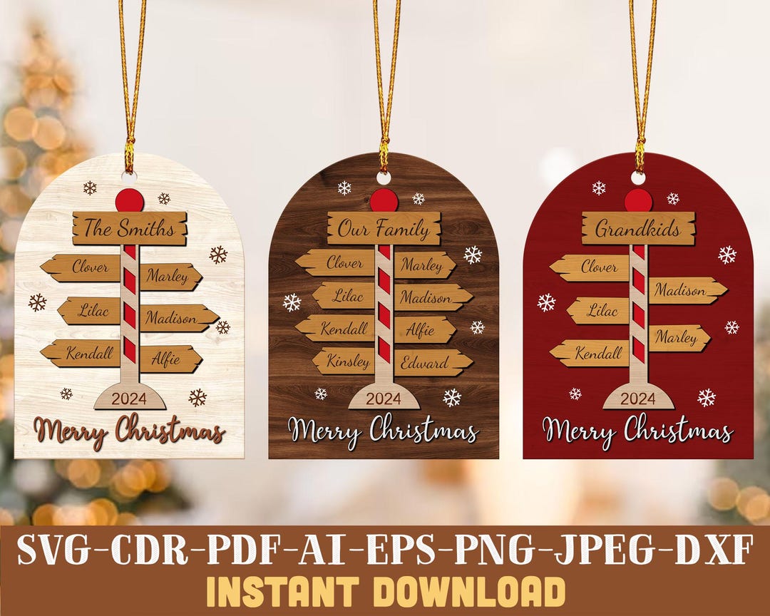 North Pole Family Ornament SVG, Family Christmas Ornaments SVG Family ...