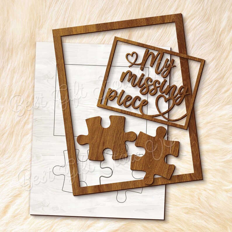 My Missing Piece Sign SVG Laser File Valentine Day Puzzle Sign Laser ...
