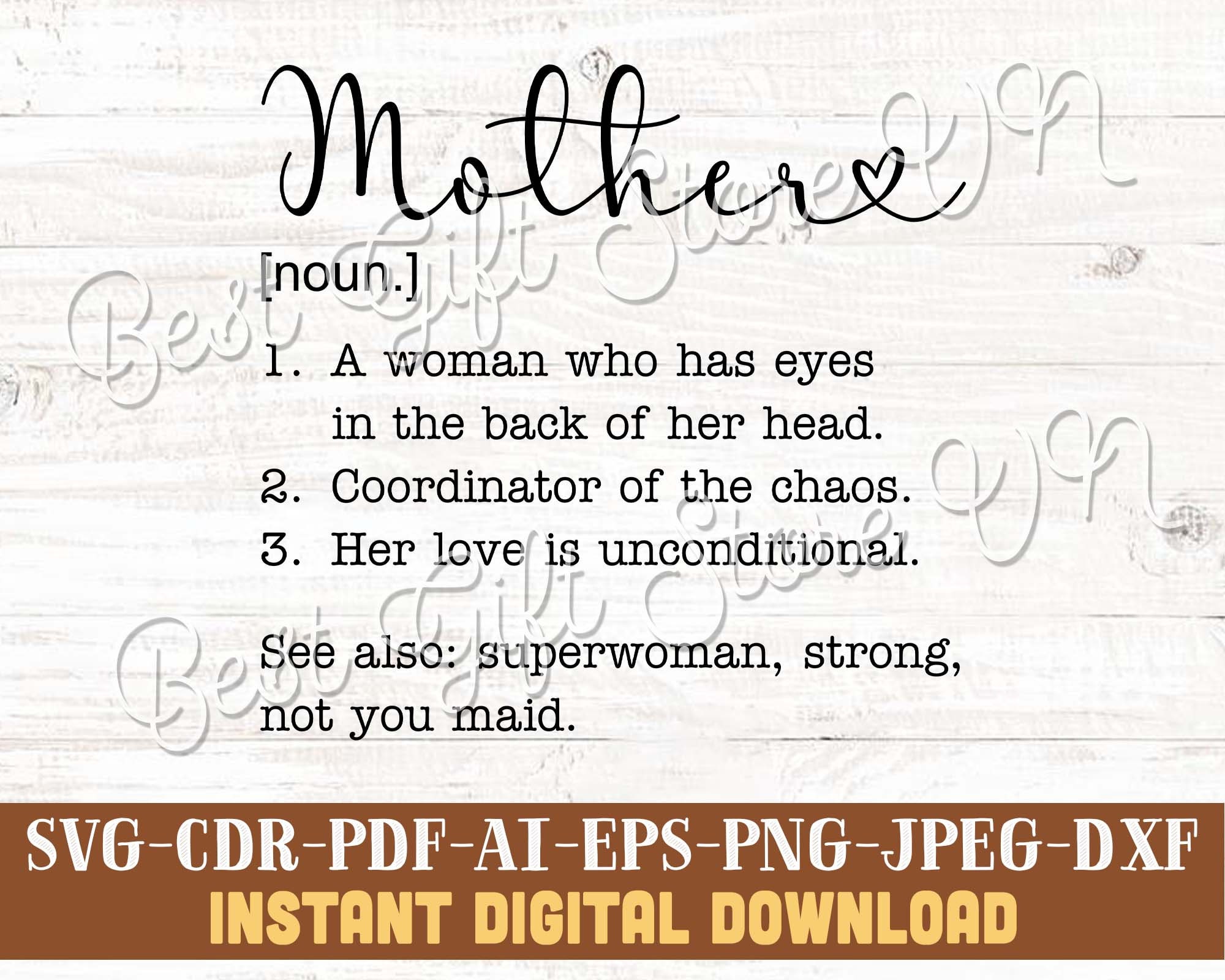 Mother Definition SVG File for Cricut - Etsy
