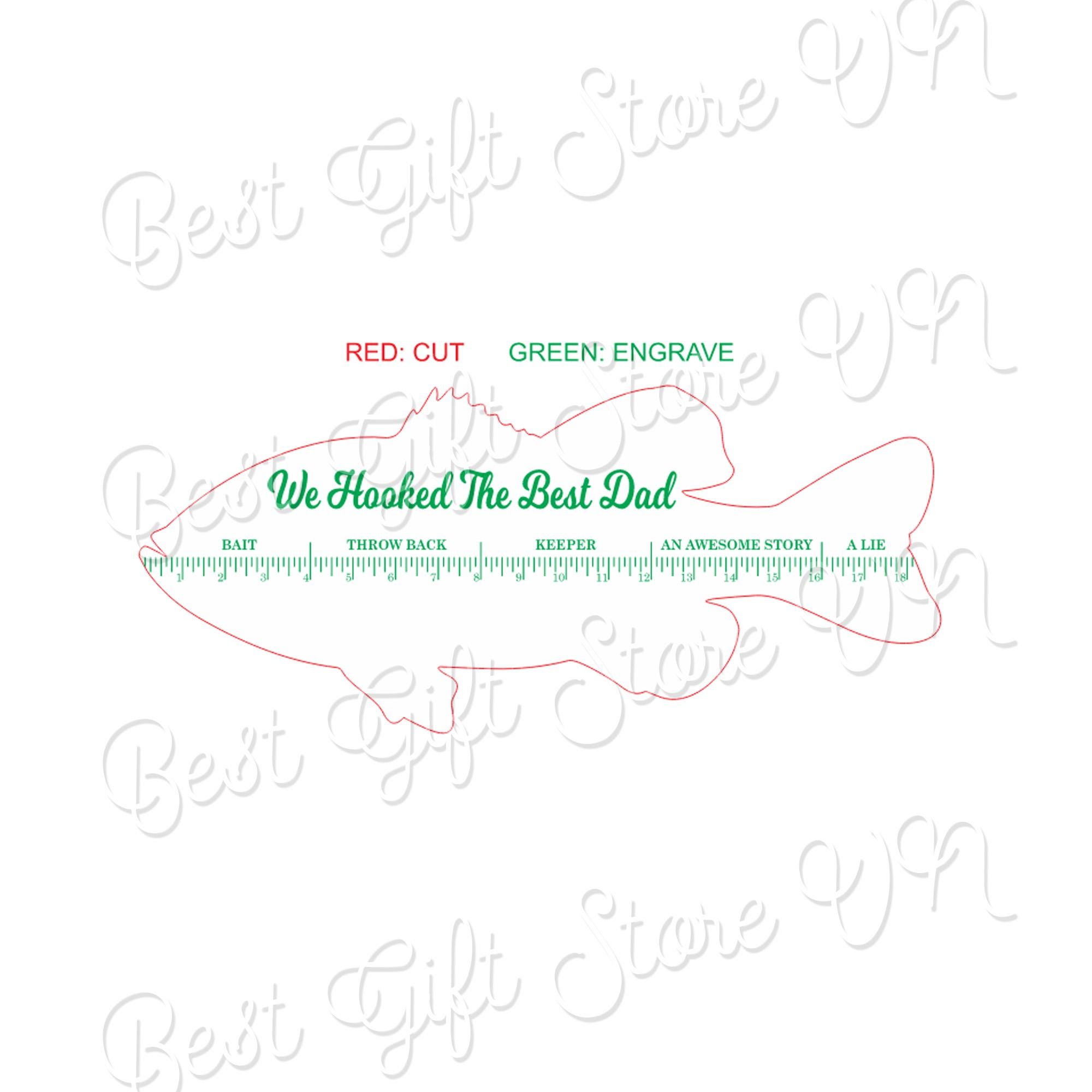 Bass Fish Ruler SVG Laser File Fathers Day SVG Fish Measurement Plaque ...