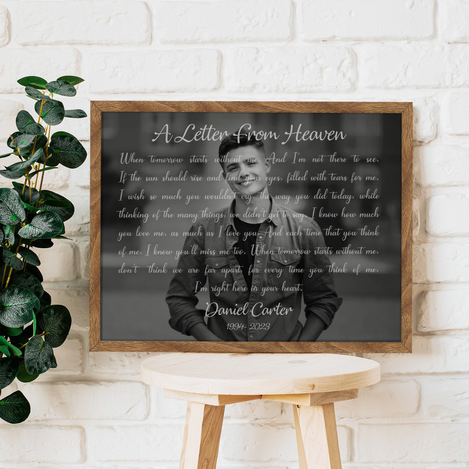 A Letter From Heaven Personalized Memorial Photo Gift for Loss of ...