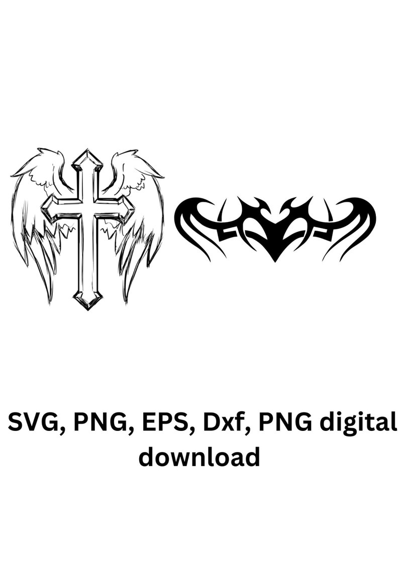 5 Angel Wings Files Instant Download SVG, PNG, EPS, Dxf, Pdf Digital ...