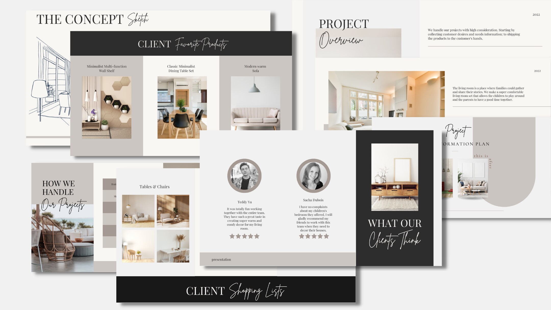Client Presentation Template for Interior Designer | Color Palette ...