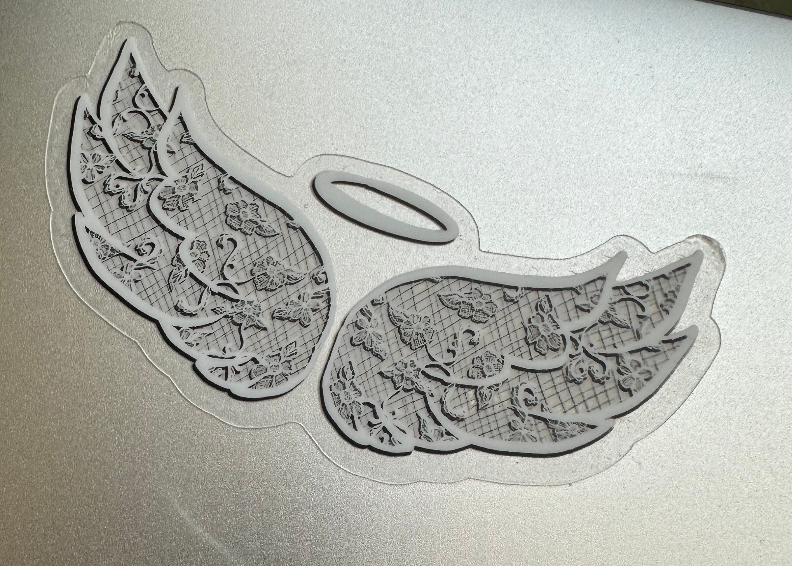 Lace Angel Wings, Clear Sticker, Angel, Wings, Angel Wings, Lace, Vinyl ...