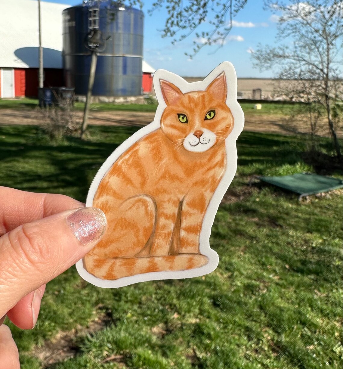 Orange Cat Sticker, Ginger Cat Sticker, Cat, Cat Art, Cute Sticker ...