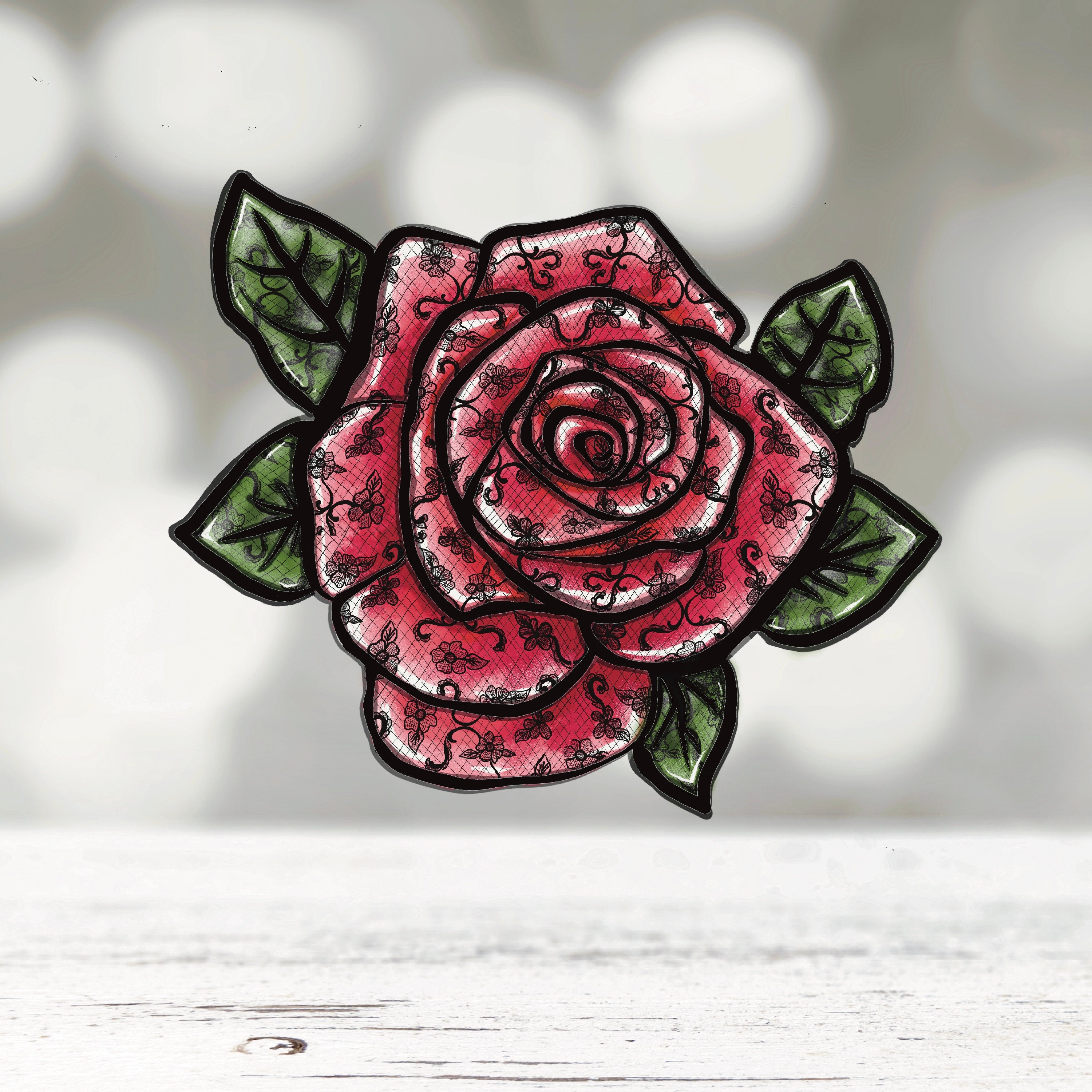 Rose Sticker, Lace Sticker, Lace Rose, Clear Sticker, Rose, Lace, Vinyl ...