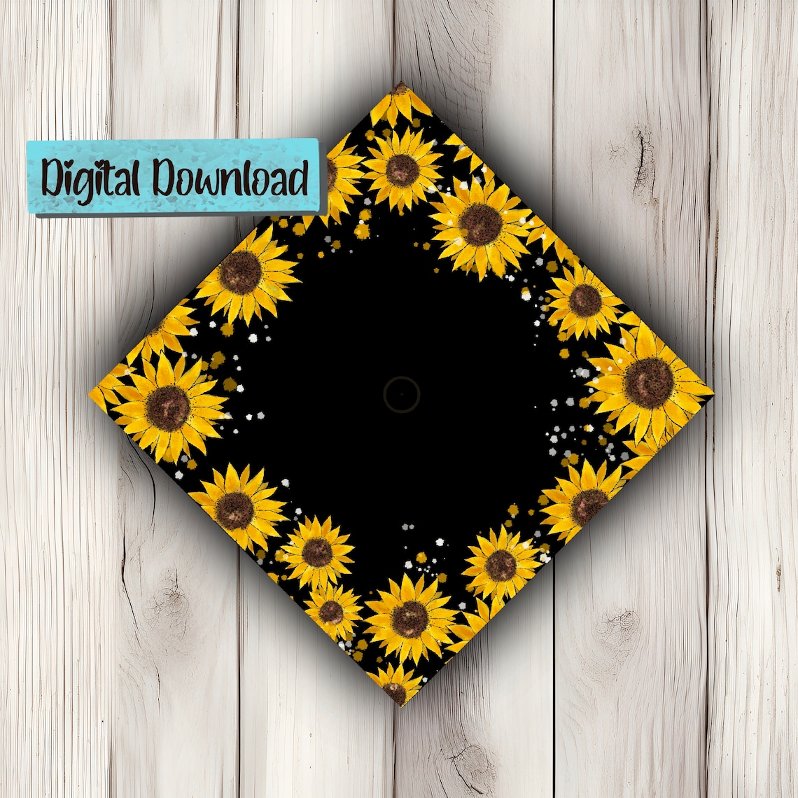 Printable Grad Cap Topper - DIY Sunflower Graduation Cap - Graduation ...